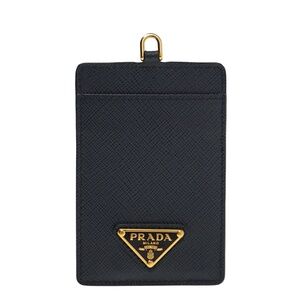 Prada | Bags | Prada Id Badge Card Holder Yellow Navy Blue Leather Mc07 New | Poshmark